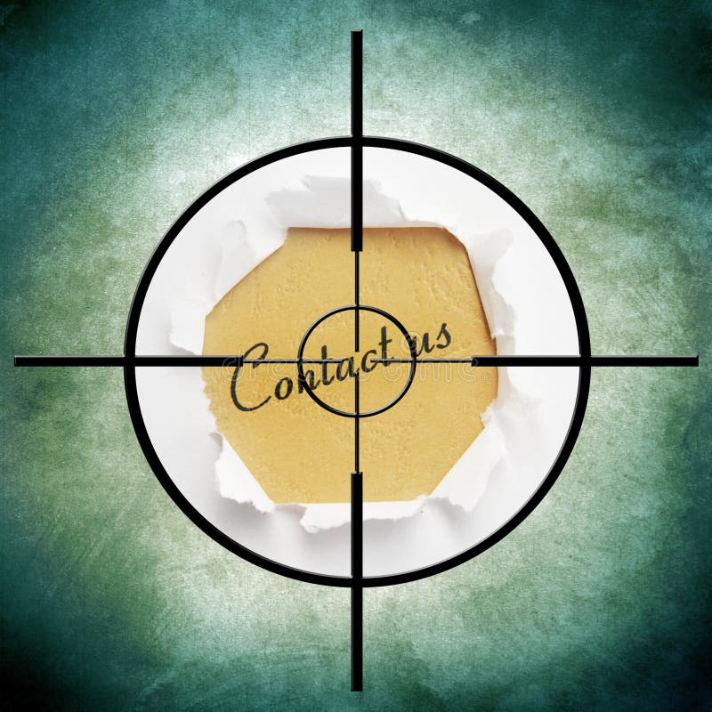 Contact us target concept stock photo. Image of close - 173271138