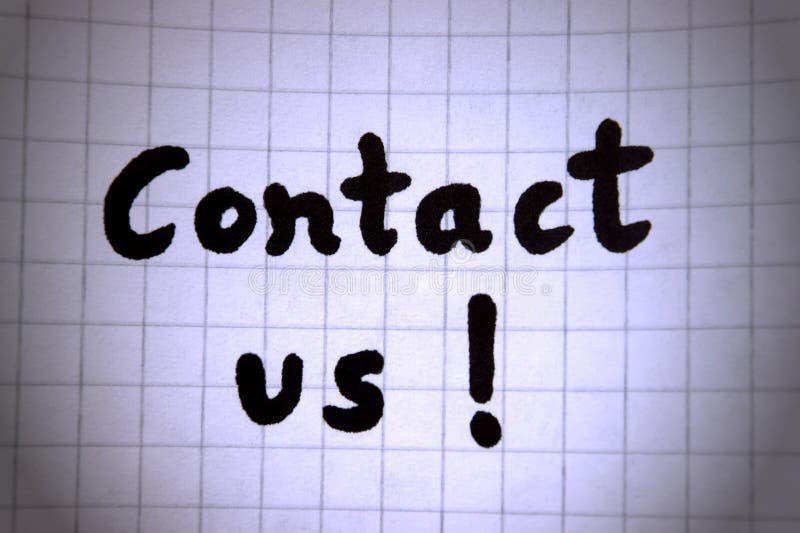 Contact Us Text Hand Written on Paper Stock Photo - Image of card ...