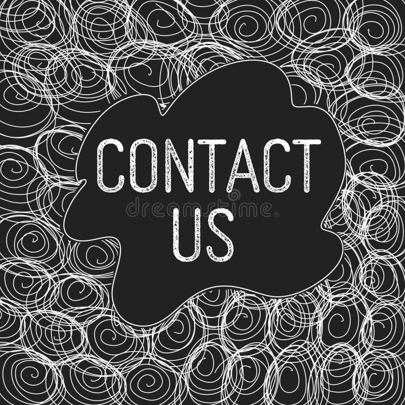 Contact Us Black White Circular Scribble Text Stock Illustration ...