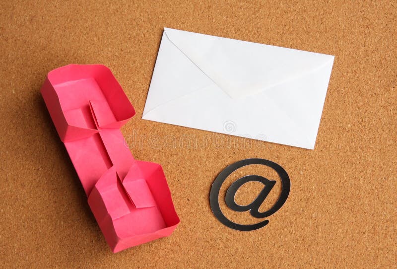 Close-up of a Phone, Email and Post Icons. Contact Us Stock Image ...