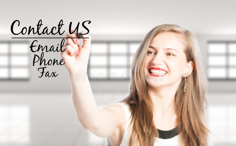 Contact Us Using Email, Phone or Fax Stock Photo - Image of page ...