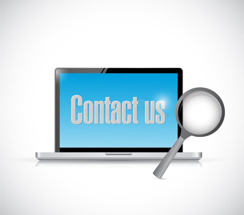 Contact Us Computer Laptop Sign Concept Stock Illustration ...