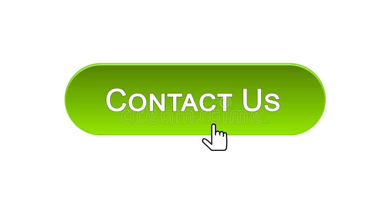 Contact Us Web Interface Button Clicked with Mouse Cursor, Green Color ...