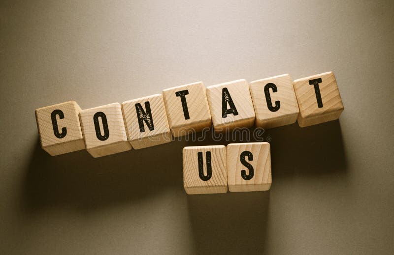 Contact Us Word with Wooden Cubes Stock Photo - Image of button, office ...