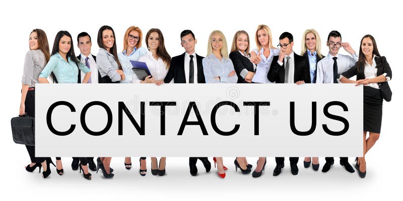 Contact us word stock image. Image of people, poster - 55915379