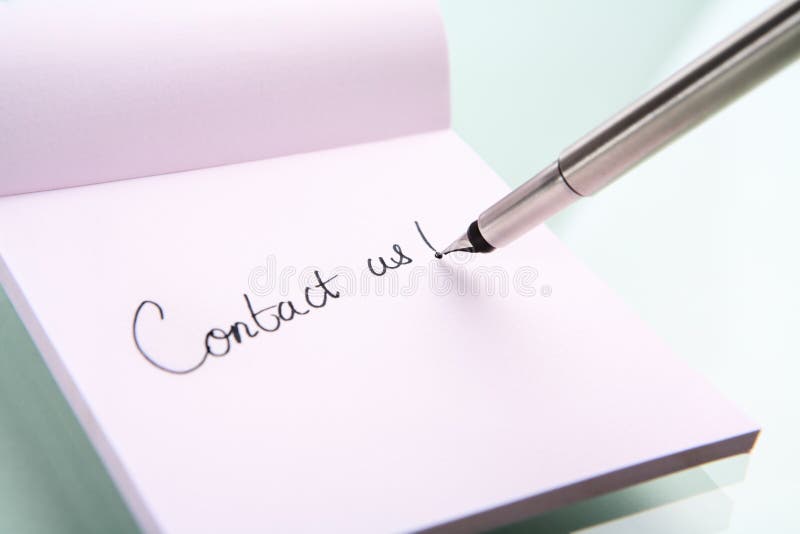 Contact us writing stock photo. Image of close, writing - 6985734