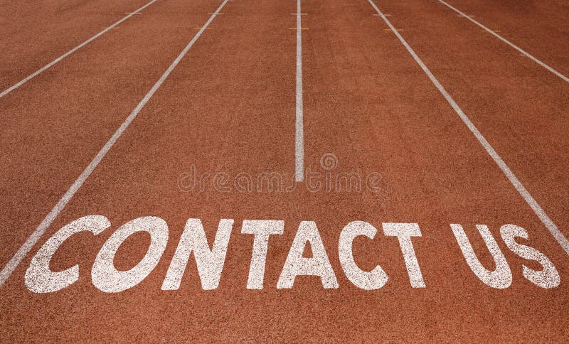 Contact Us Written on Running Track, New Concept on Running Track Text ...