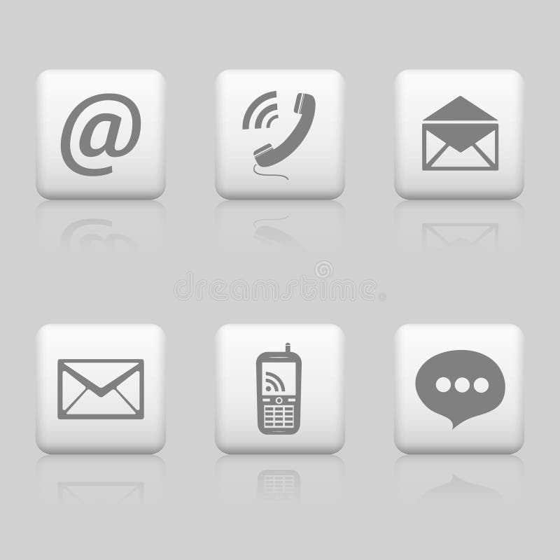 Contact Buttons Set, E-mail Icons Stock Vector - Illustration of ...
