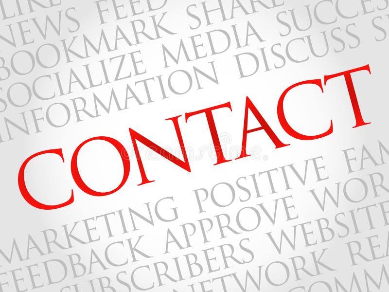 Contact word cloud stock illustration. Illustration of media - 205697965