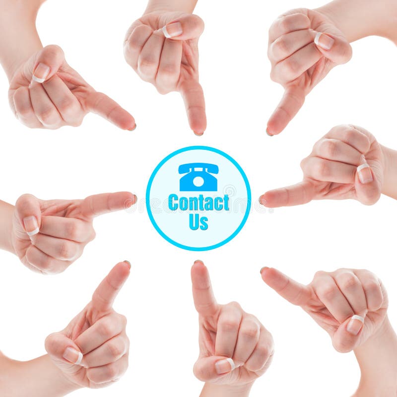 Contacte-nos Conceito Das Mãos Foto de Stock - Imagem de mensagem ...