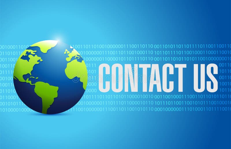 Contacte-nos Conceito Do Sinal Do Globo Ilustração Stock - Ilustração ...