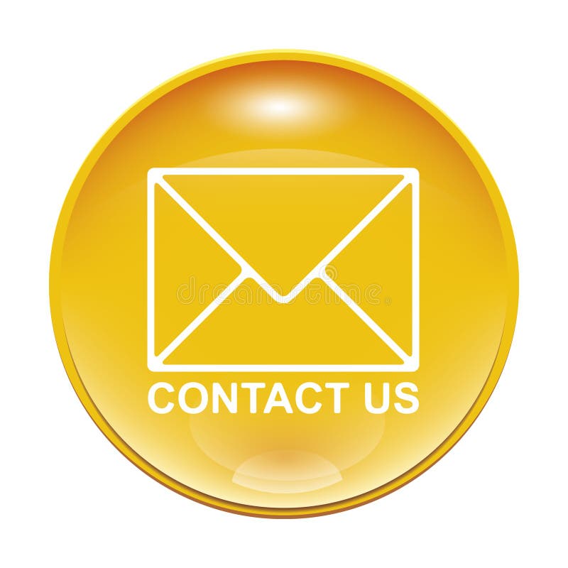 Bouton Rond Vert Brillant De Contactez-nous (icône D'email ...