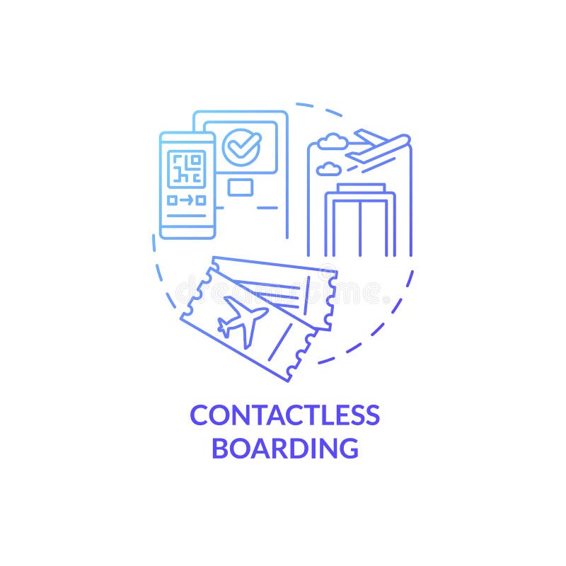 Contactless Boarding Blue Gradient Concept Icon Stock Vector ...