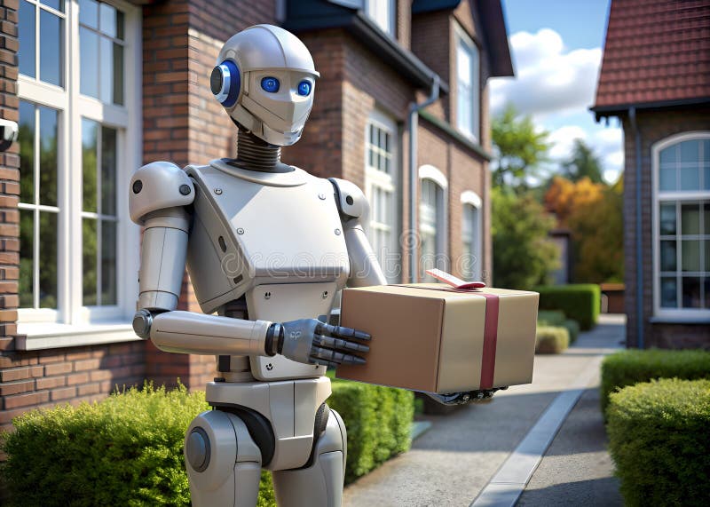 Robot postman. stock illustration. Illustration of costume - 317371726