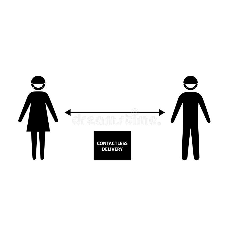 Contactless Delivery Icon, Vector on Transparent Background Stock ...