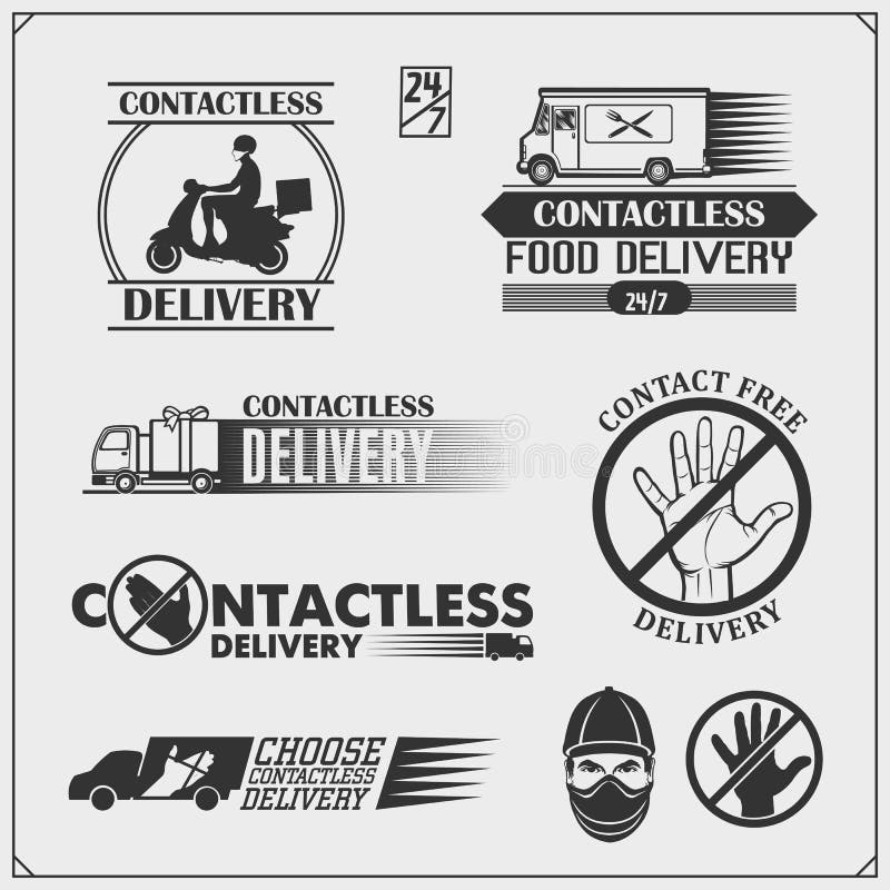 Delivery Service Labels, Emblems, Badges and Design Elements. 24 Hours ...