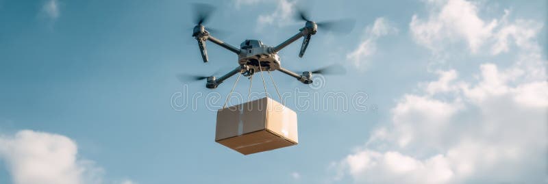 Contactless Drone Delivers Parcel Using String Method in Clear Sky ...
