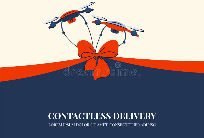 Contactless Gift Delivery Using Drones. Concept for Advertising and ...