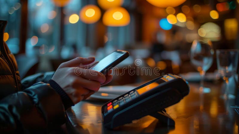 Contactless Mobile Payment at a Modern Checkout in a Retail Environment ...