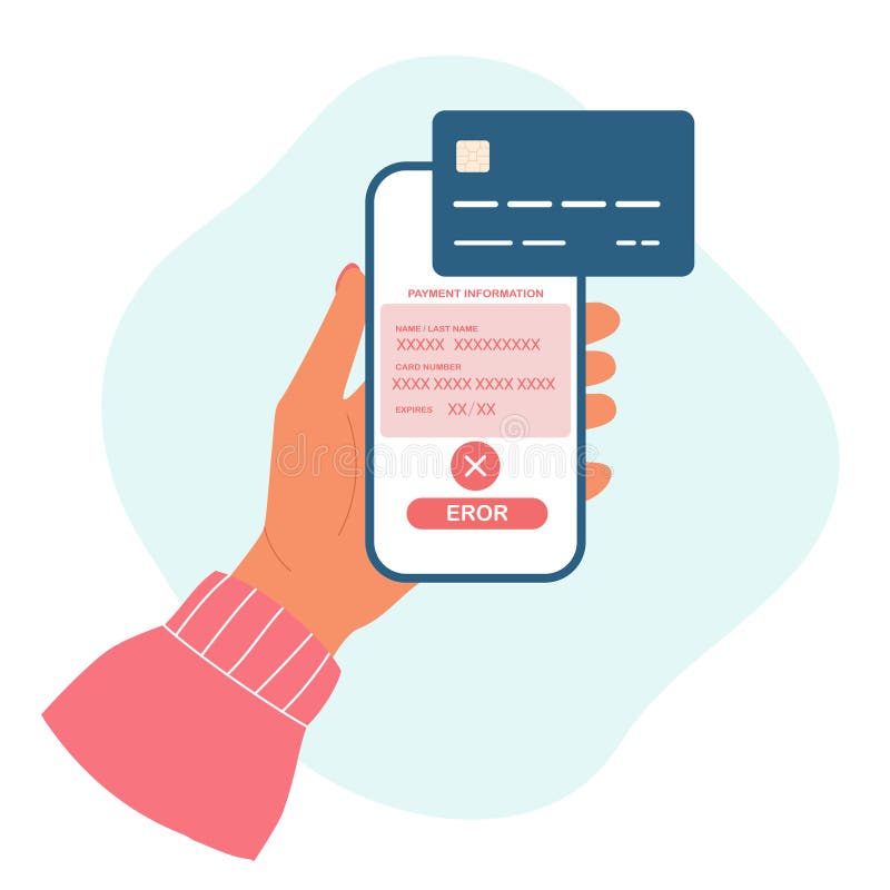 Contactless Online Payment with Error Payment Information on Screen ...