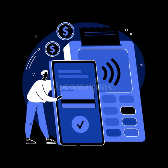 Contactless Payment Abstract Concept Vector Illustration. Stock Vector - Illustration of black ...