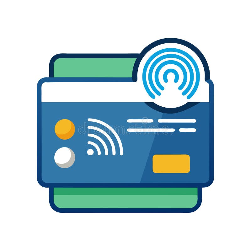 Contactless Payment Card: Vector Illustration of NFC Technology for ...