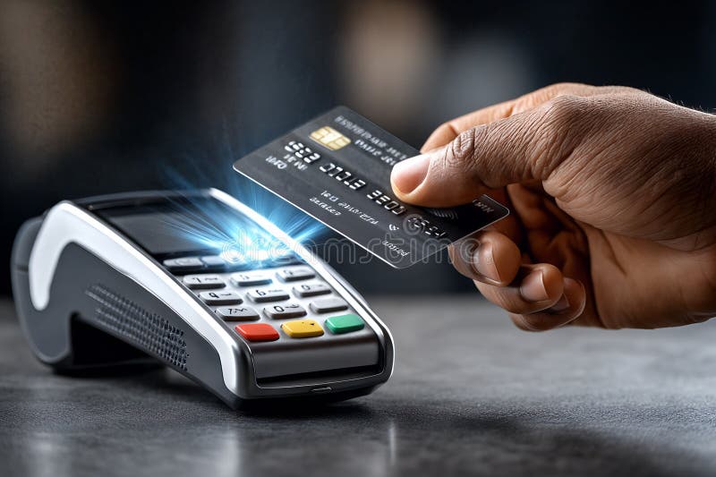 Contactless Payment Concept with Bank Card and Pos Technology for ...