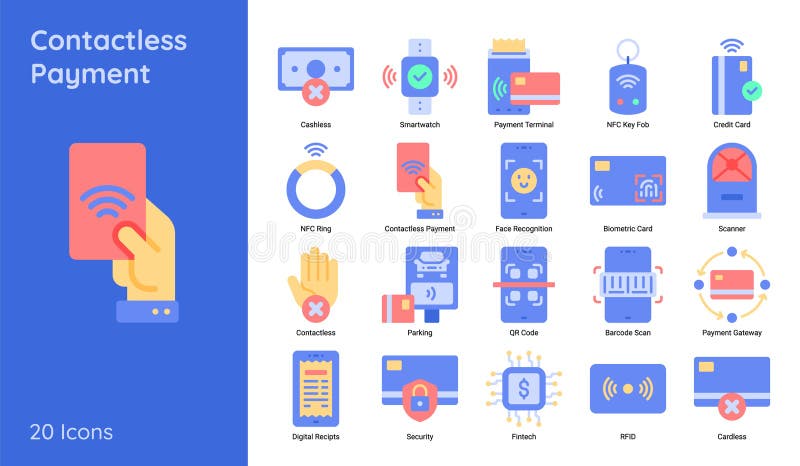 Contactless Payment Icon Flat Style Stock Vector - Illustration of ...