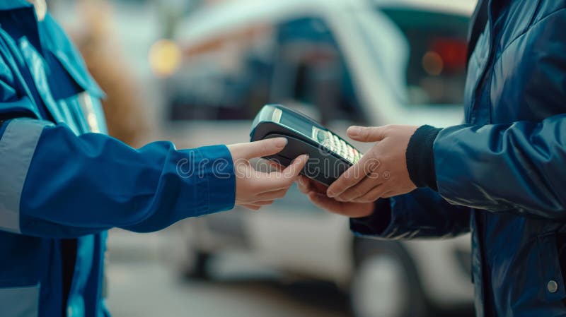 Contactless Payment Process in Urban Setting Stock Photo - Image of ...