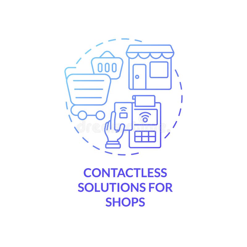 Contactless Solutions for Shops Blue Gradient Concept Icon Stock Vector ...