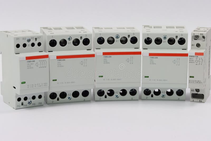 Contactors for power. stock image. Image of rails, installed - 225613757