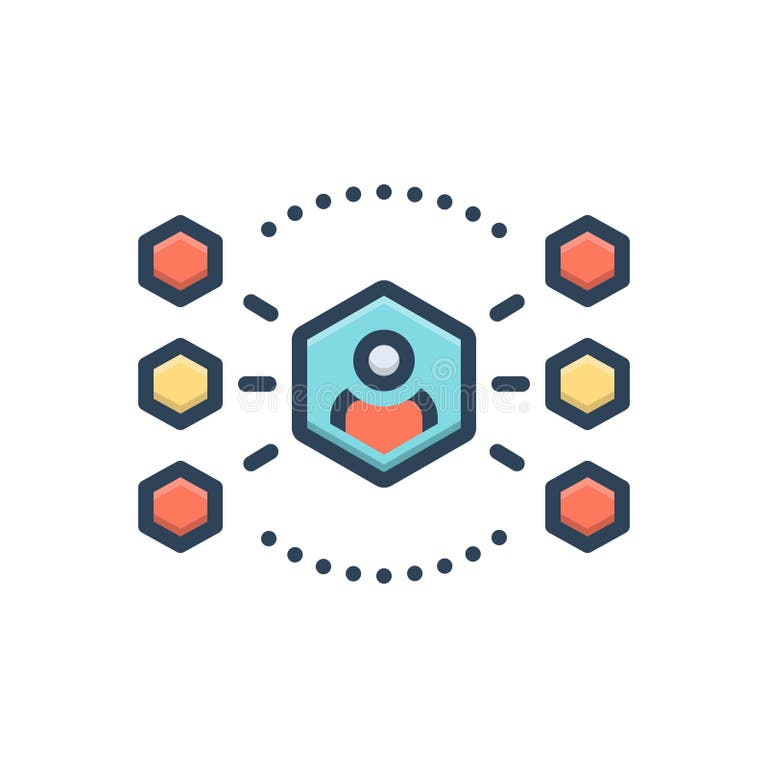 Color Illustration Icon for Contacts, Connection and Link Stock ...