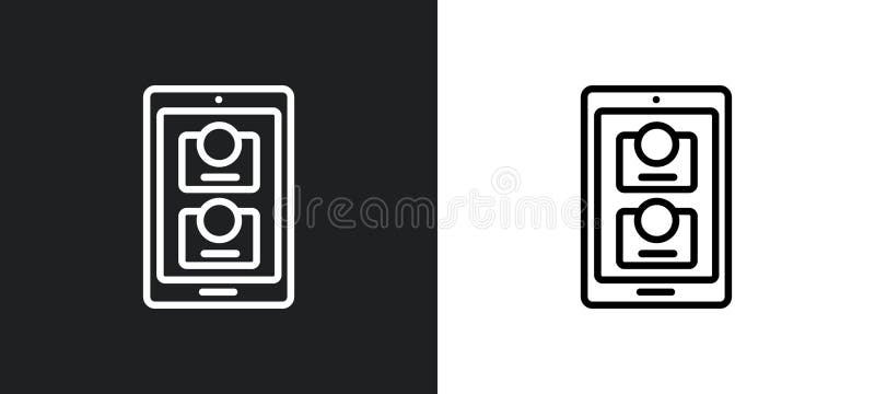 Contacts Outline Icon in White and Black Colors. Contacts Flat Vector ...