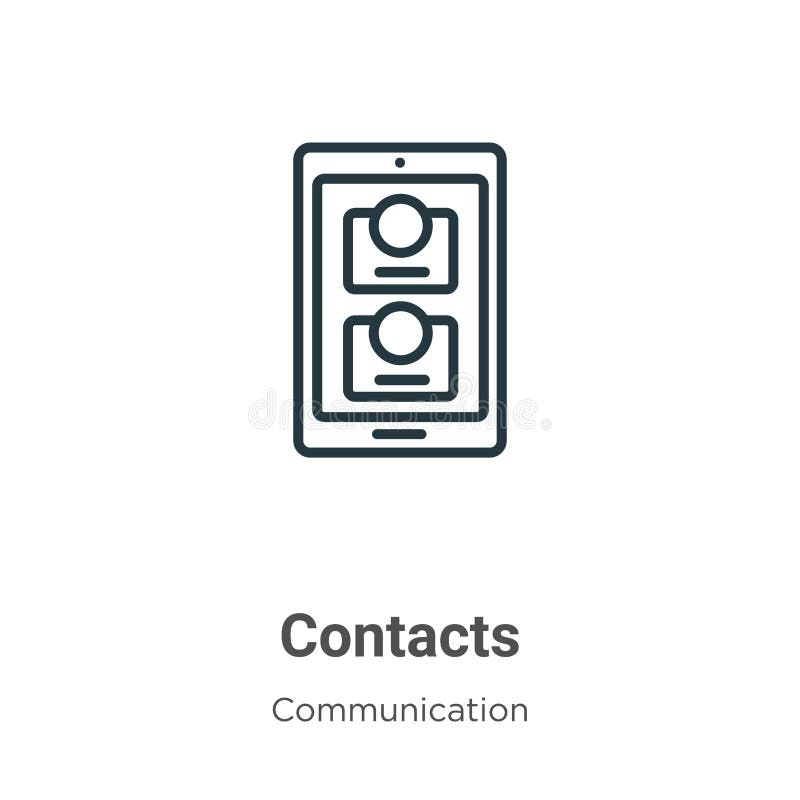 Contacts Thin Line Icon. Phone Vector Illustration Isolated on White ...