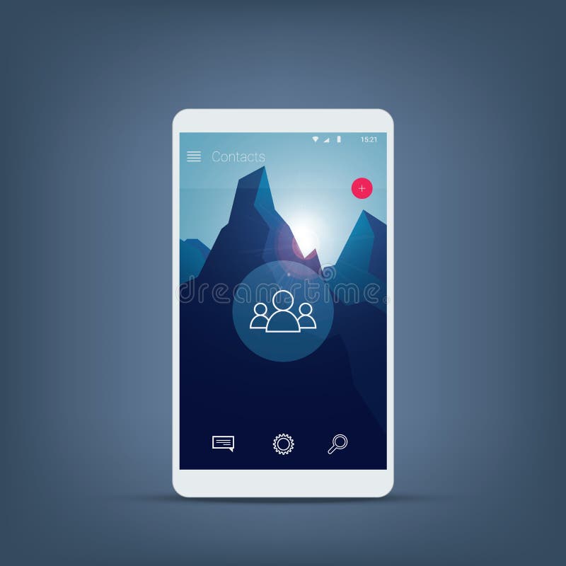 Contacts Screen Smartphone Application. Modern App Stock Vector ...