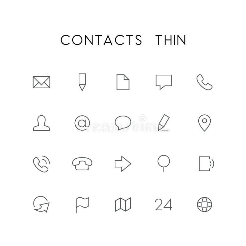 Contacts icon set stock vector. Illustration of open - 61608617