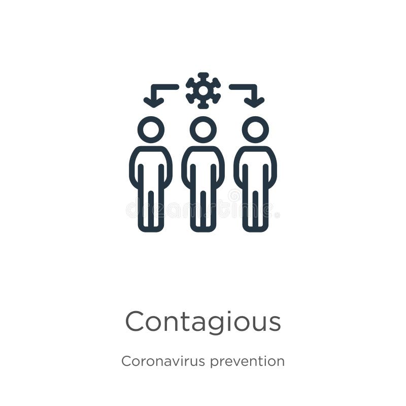 Contagious Icon. Thin Linear Contagious Outline Icon Isolated on White ...