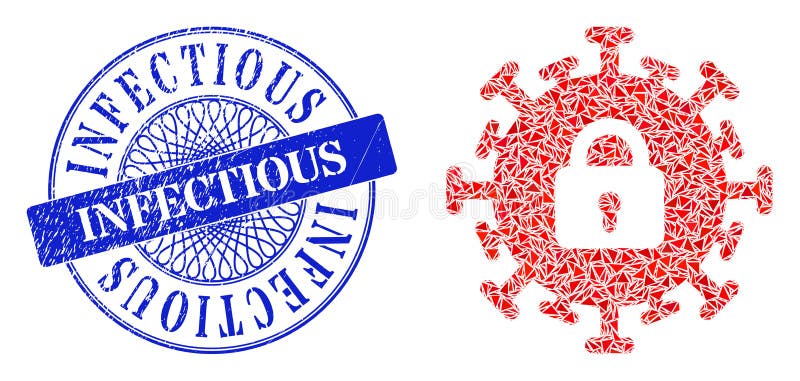 Distress Infectious Stamp Seal and Triangle Contagious Lockdown Mosaic ...