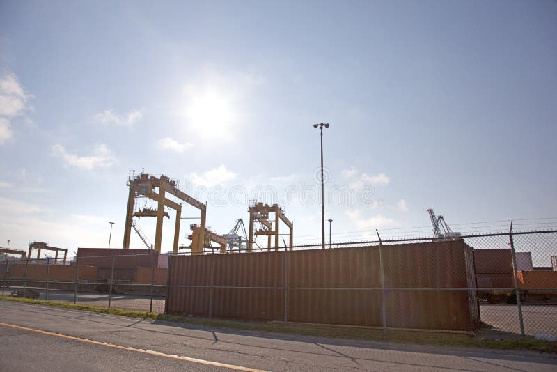 Contained Terminal from the Road Stock Photo - Image of cargo, lift ...