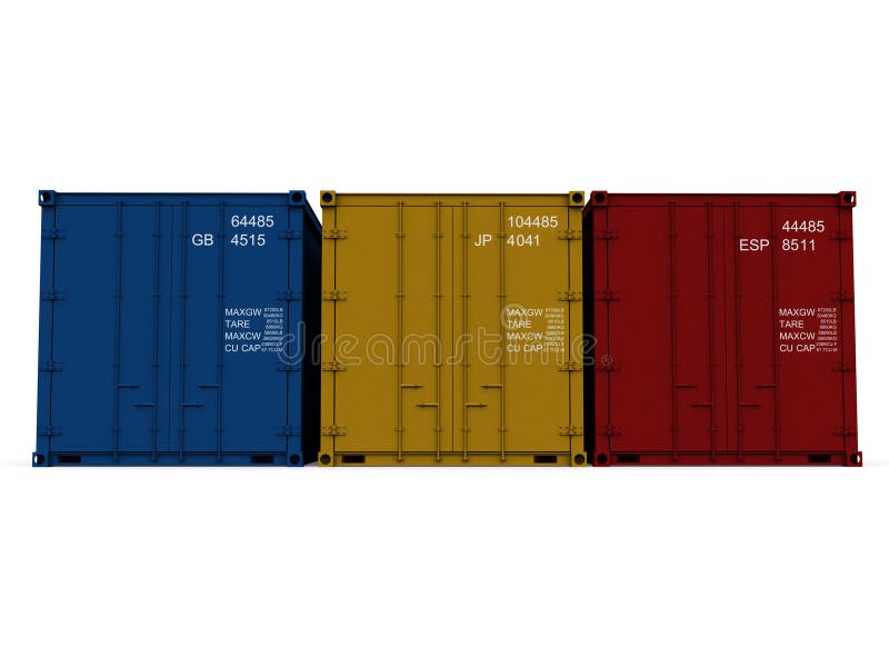 Set of Cargo Container Templates Stock Illustration - Illustration of ...