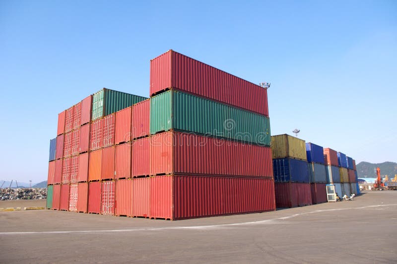 Container stock photo. Image of pier, docks, goods, international ...