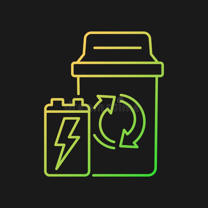 Container for Battery Disposal Gradient Vector Icon for Dark Theme ...