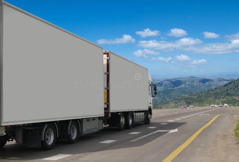 Container on the Big Highway. Stock Image - Image of cargo, motor: 72724947