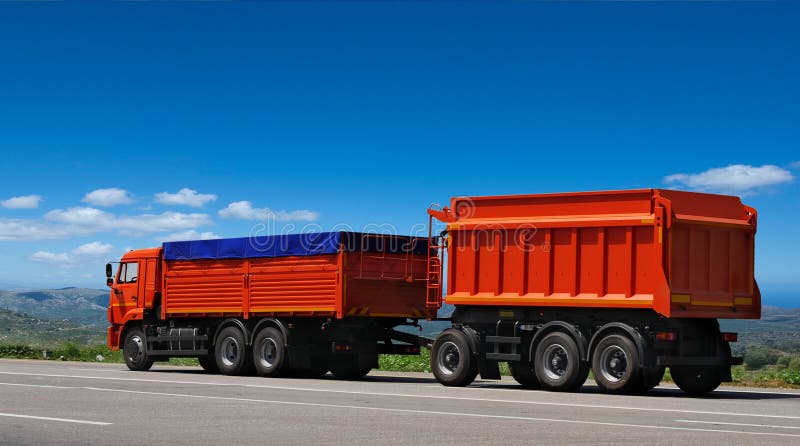 Container on the Big Highway. Stock Photo - Image of haulage ...