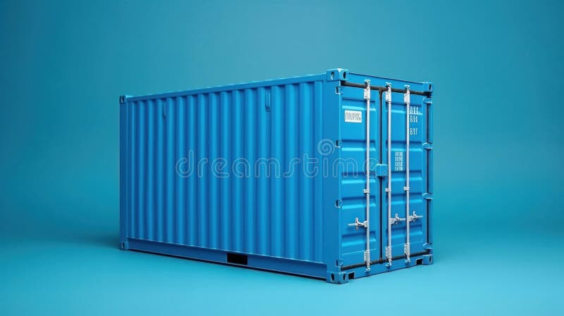 A Container Blue Color on White Background Stock Photo - Image of ...