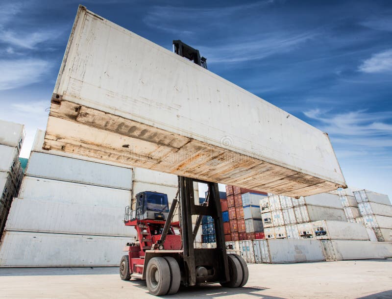 Crane Lifter Handling Container Box Loading Stock Photo - Image of ...