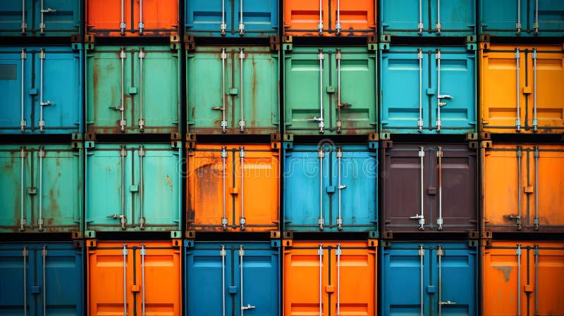 Container Box from Cargo Ship for Import-export, Logistics Concept ...