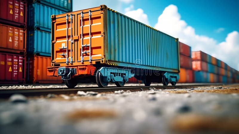 Container Box from Cargo Ship for Import-export, Logistics Concept. Sea ...