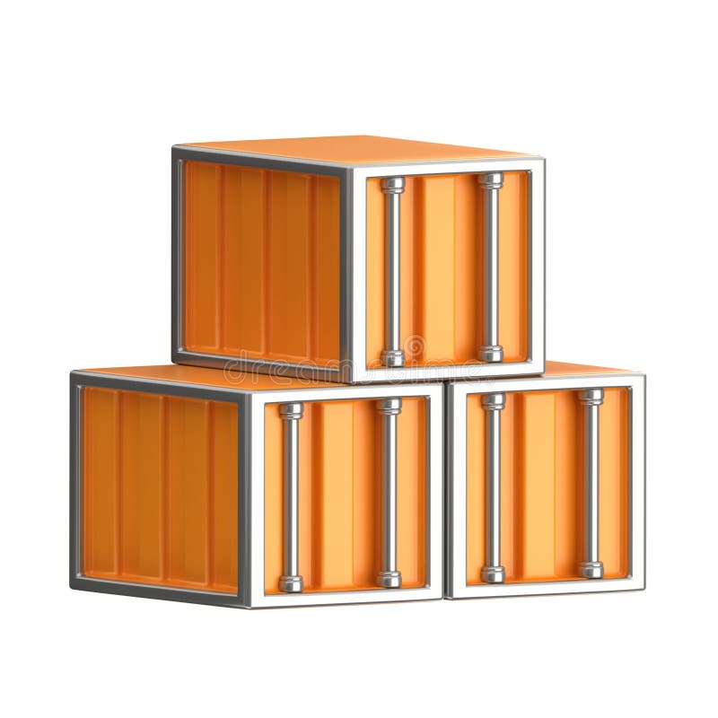 Container Box 3D Icon stock illustration. Illustration of chain - 353538073