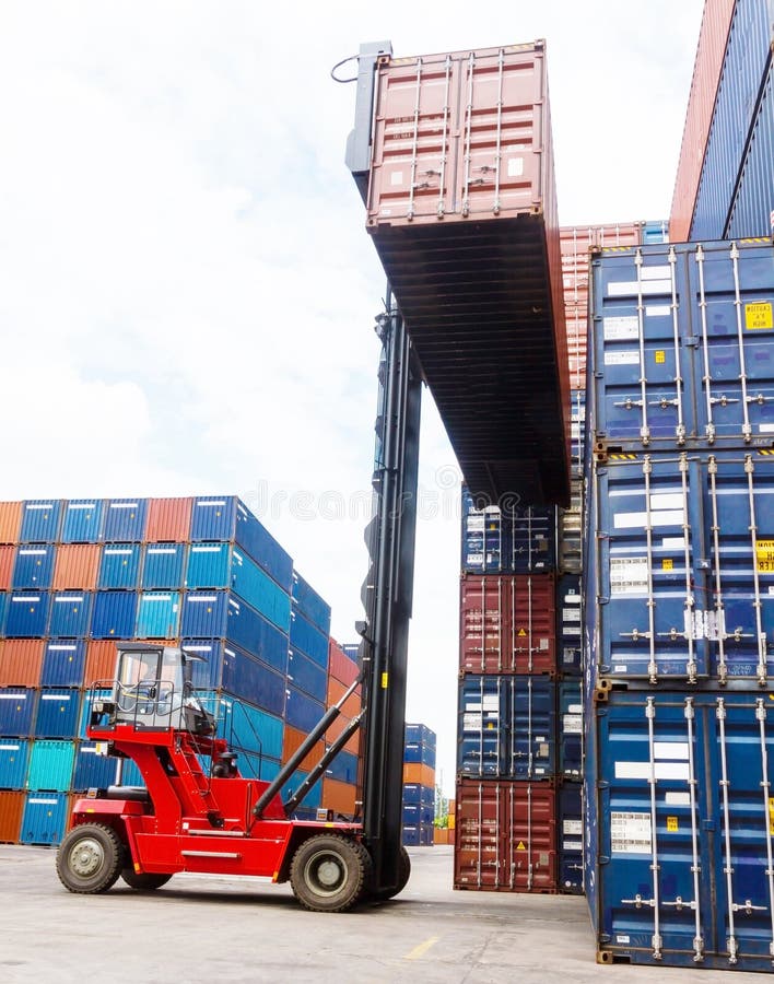 Container forklift stock image. Image of commercial, powerlift - 606345